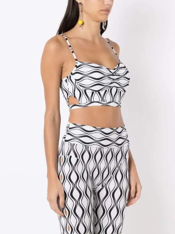 AMIR SLAMA GYM Wave-print Crop Top