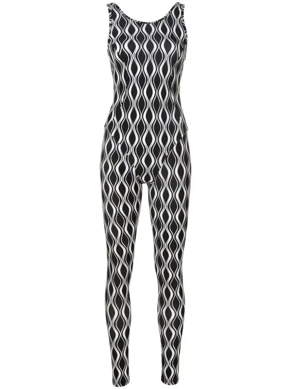 AMIR SLAMA GYM Graphic-print Jumpsuit - Black