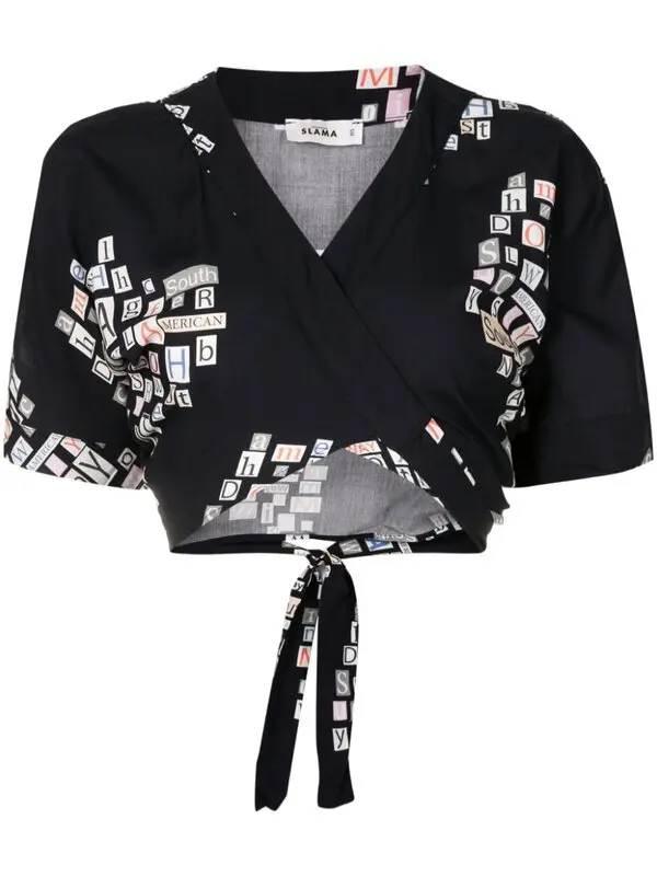 AMIR SLAMA Graphic-print Cropped Top