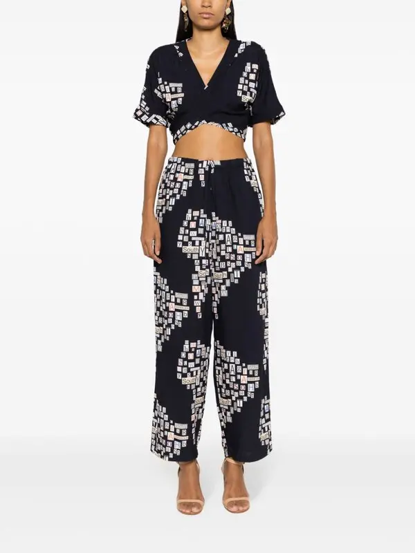 AMIR SLAMA Graphic-print Cropped Top