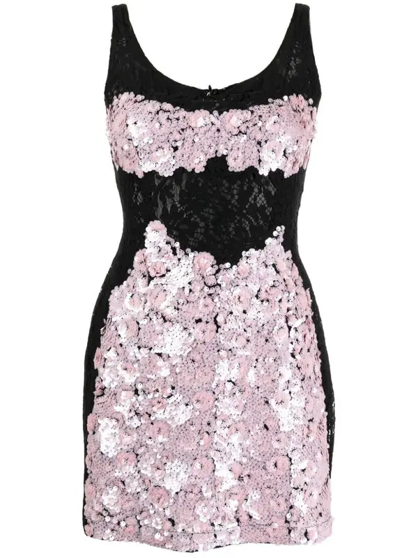 Cynthia Rowley Lace Sequinned Minidress In Black - 20% Off | Editorialist