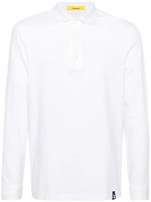 DRUMOHR Long-sleeve Jersey Polo Shirt - White