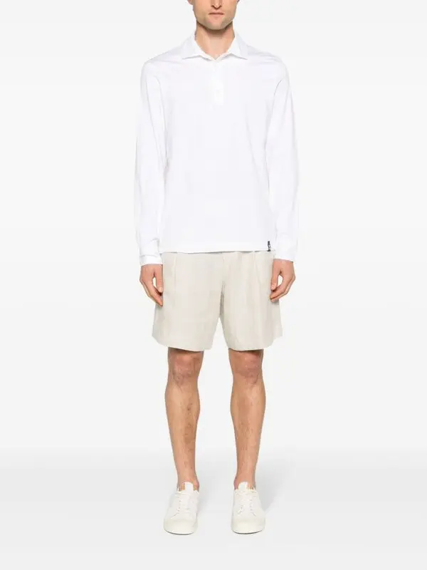 DRUMOHR Long-sleeve Jersey Polo Shirt - White
