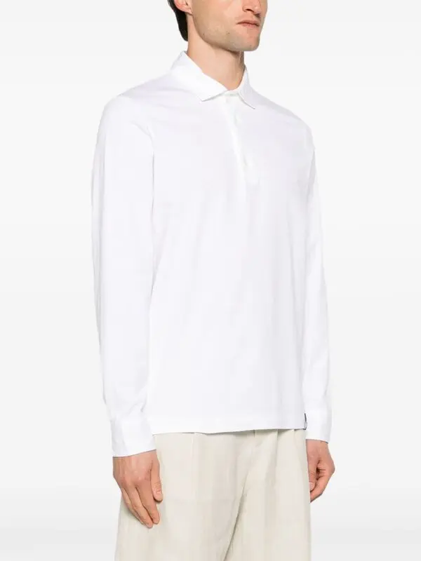 DRUMOHR Long-sleeve Jersey Polo Shirt - White
