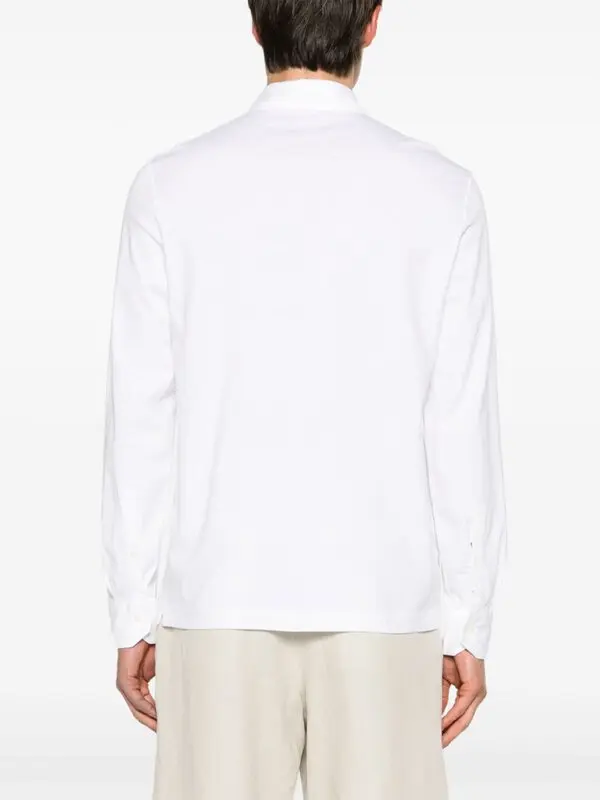 DRUMOHR Long-sleeve Jersey Polo Shirt - White