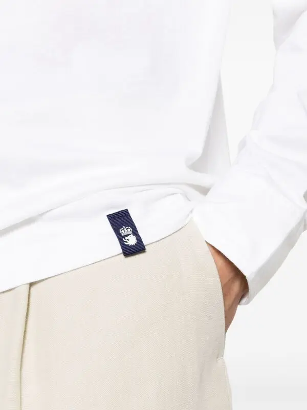 DRUMOHR Long-sleeve Jersey Polo Shirt - White