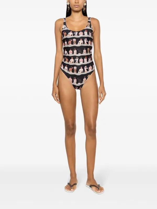 AMIR SLAMA Graphic-print One-piece Swimsuit