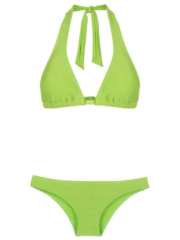 AMIR SLAMA Halterneck Triangle Bikini - Green