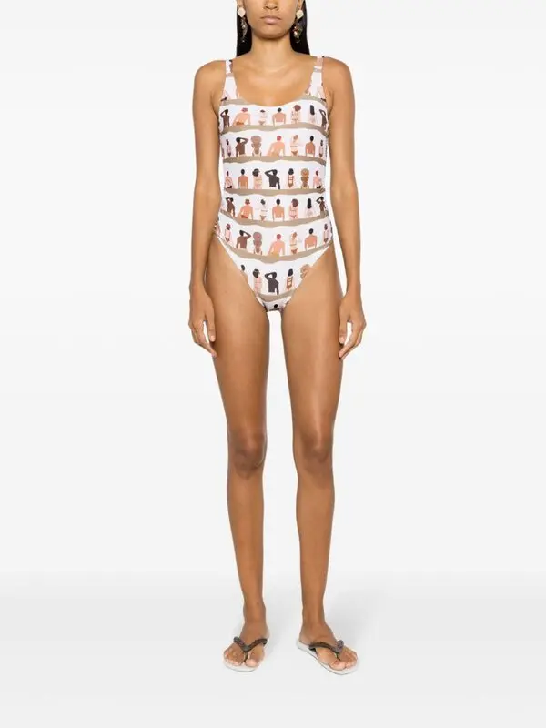 AMIR SLAMA Graphic-print One-piece Swimsuit