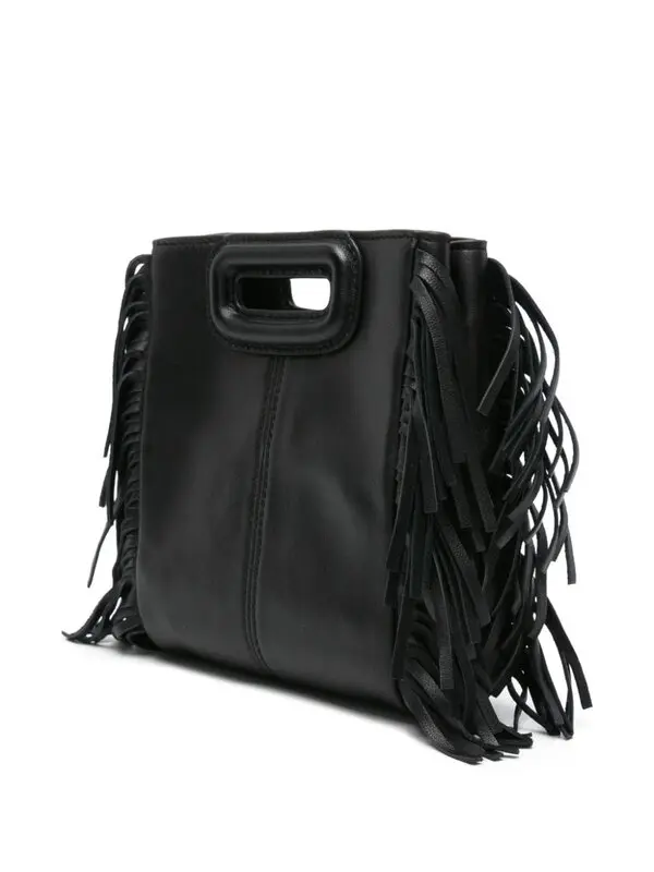 Maje Mini Tote Bag With Fringe Detail - Black