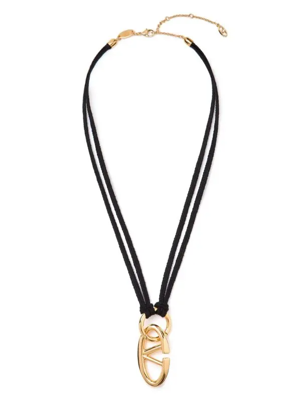 Valentino Garavani Bold Edition Vlogo Necklace - Black