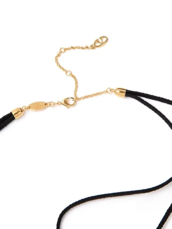 Valentino Garavani Vlogo Rope Necklace - Black