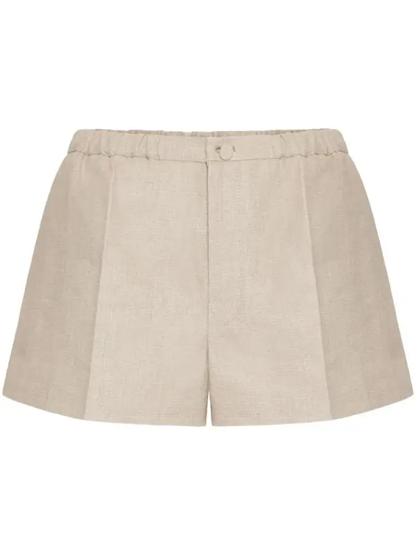 Valentino Garavani Linen Canvas Bermuda Shorts - Neutrals