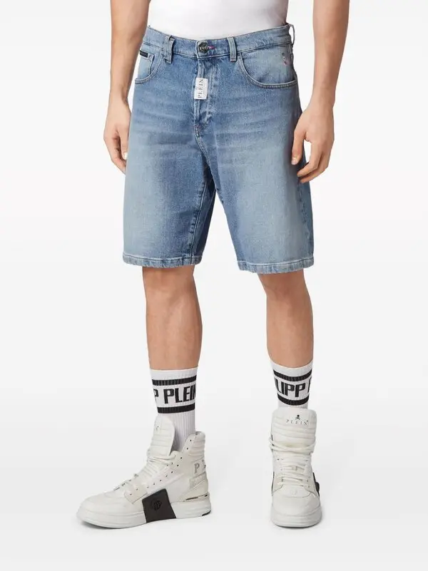 Philipp Plein Logo Denim Shorts