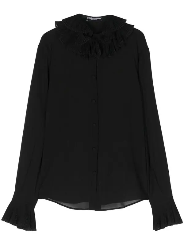 Dolce & Gabbana Ruffled-collar Chiffon Blouse