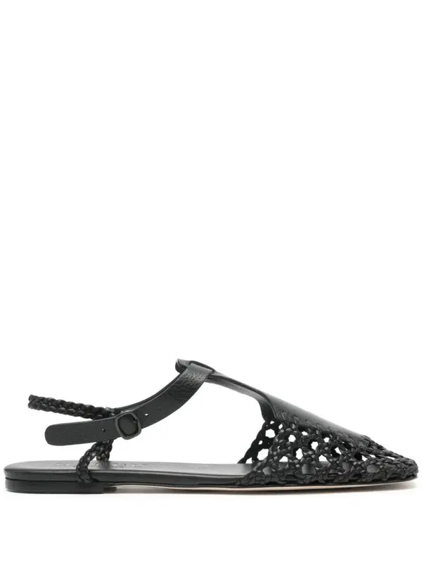 Hereu Reixa Woven Leather Sandals - Black