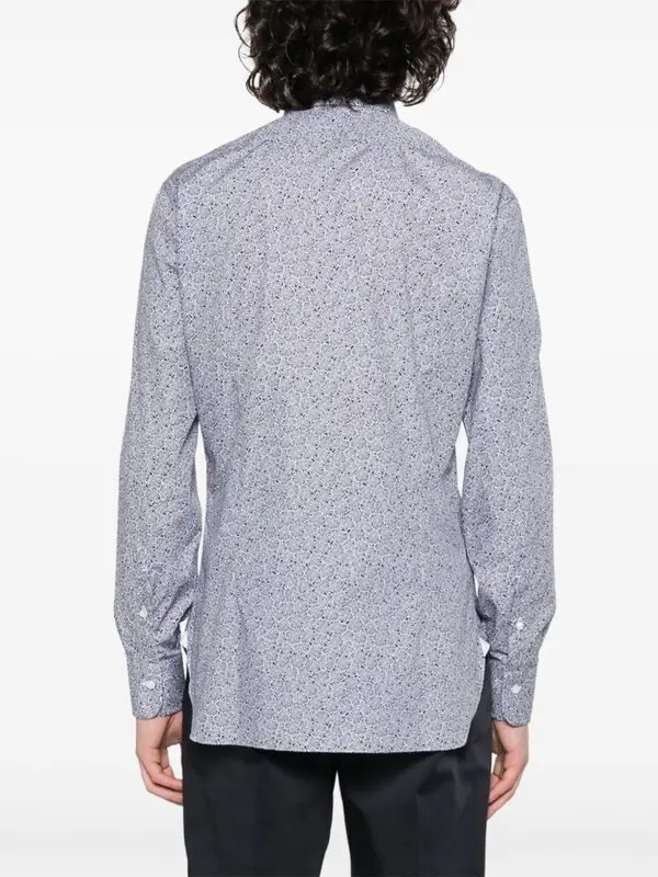 BARBA NAPOLI Floral-print Cotton Shirt