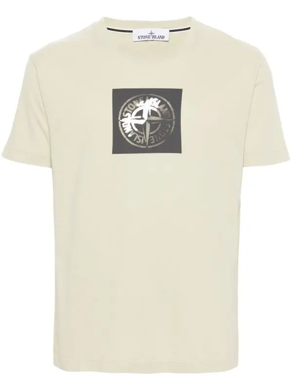 Stone Island Compass-print Cotton T-shirt - Green