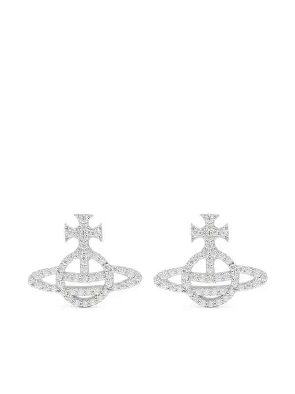 VIVIENNE WESTWOOD Calliope Embellished Orb-plaque Earrings - Silver