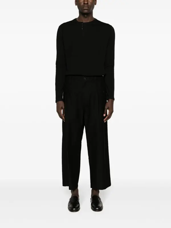 Yohji Yamamoto M-front Tuck Cropped Trousers