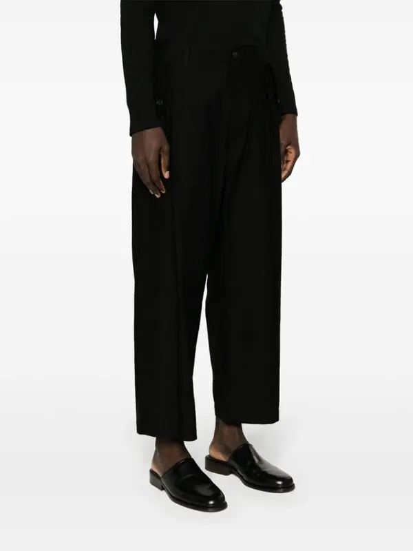 Yohji Yamamoto M-front Tuck Cropped Trousers