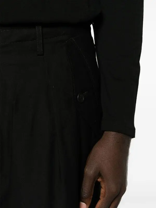 Yohji Yamamoto M-front Tuck Cropped Trousers