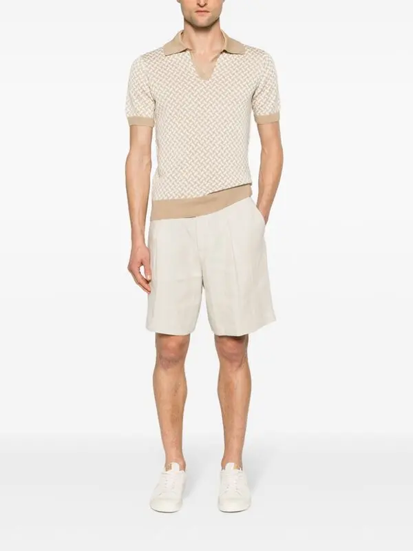 DRUMOHR Intarsia-knit Polo Jumper - Neutrals