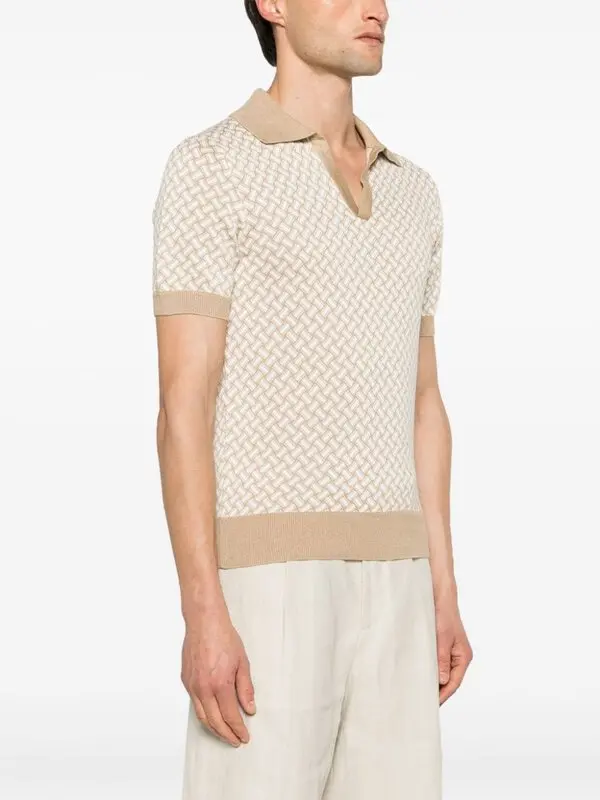 DRUMOHR Intarsia-knit Polo Jumper - Neutrals