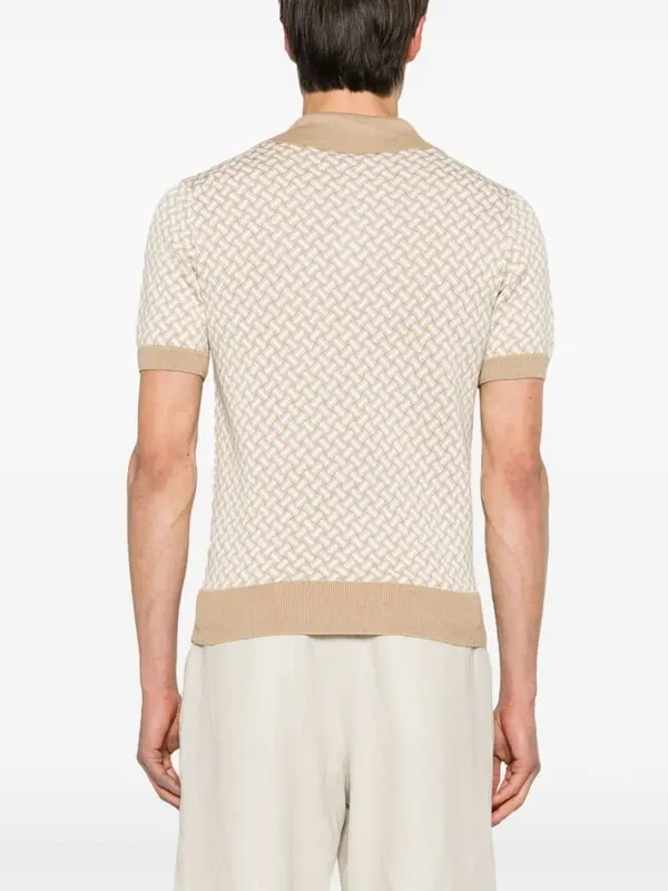 DRUMOHR Intarsia-knit Polo Jumper - Neutrals