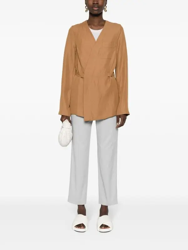 Fabiana Filippi Straight-leg Gabardine Trousers - Grey
