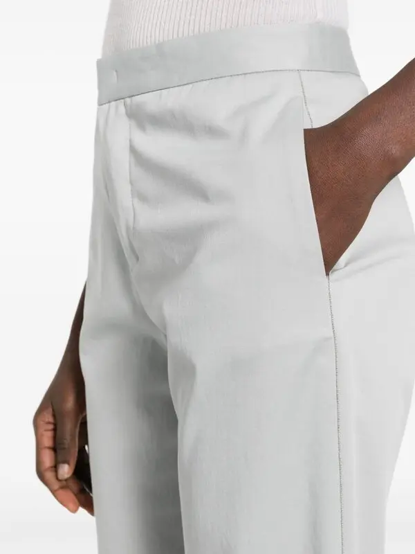 Fabiana Filippi Straight-leg Gabardine Trousers - Grey