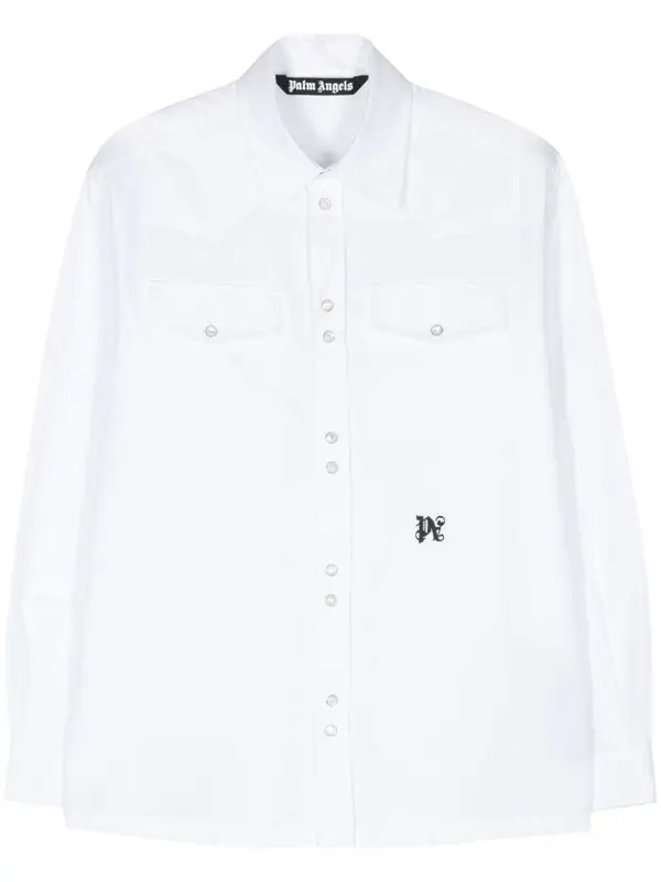 Palm Angels Logo-embroidered Cotton Shirt