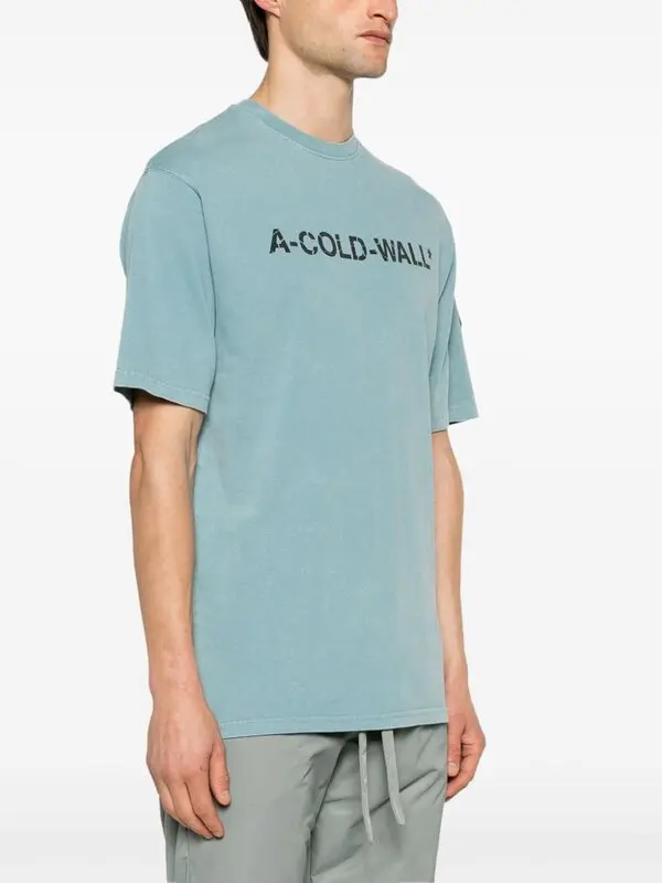 A-COLD-WALL* Overdye Logo-print T-shirt - Blue