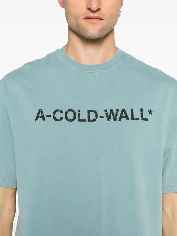 A-COLD-WALL* Overdye Logo-print T-shirt - Blue