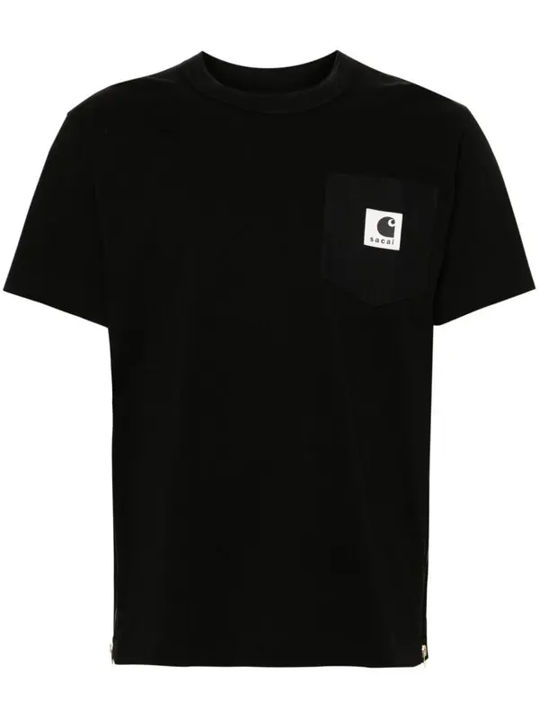 Sacai X Carhartt Wip Cotton T-Shirt In Black - 23% Off | Editorialist