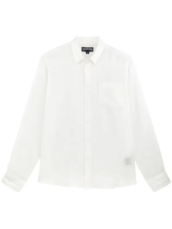 Vilebrequin Logo-embroidered Linen Shirt - White