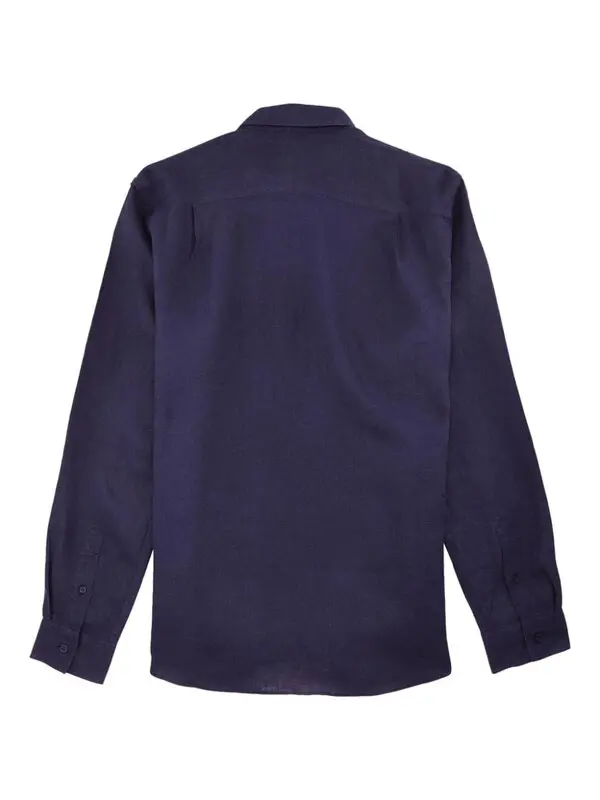 Vilebrequin Logo-embroidered Linen Shirt - Blue