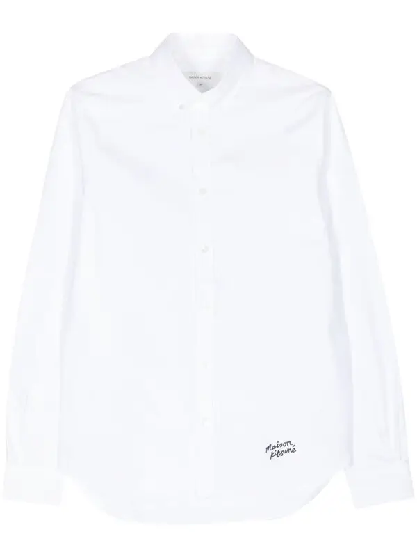 Maison Kitsuné Logo-embroidered Cotton Shirt
