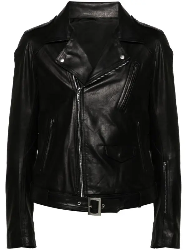 Rick Owens Lukes Stooges Leather Jacket - Black