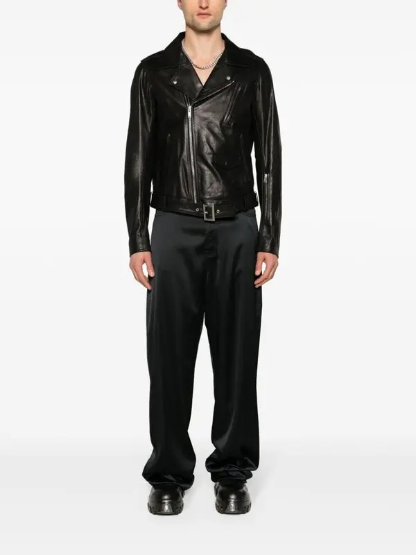 Rick Owens Lukes Stooges Leather Jacket - Black