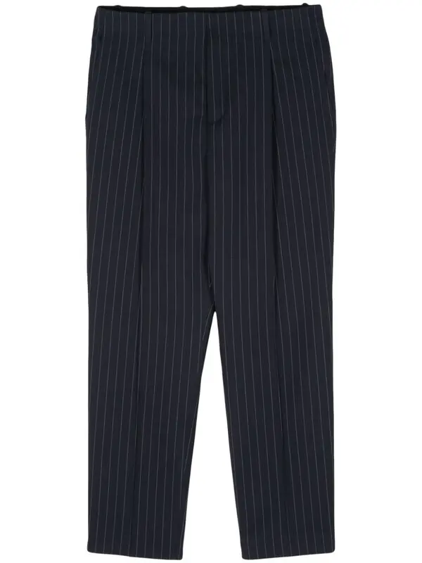 Maison Kitsuné Pinstriped Tapered Trousers