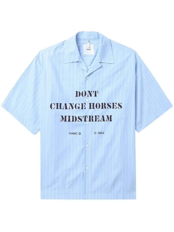 OAMC Striped Slogan-print Shirt