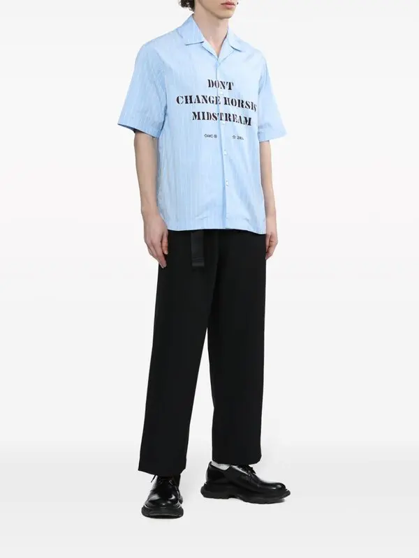 OAMC Striped Slogan-print Shirt