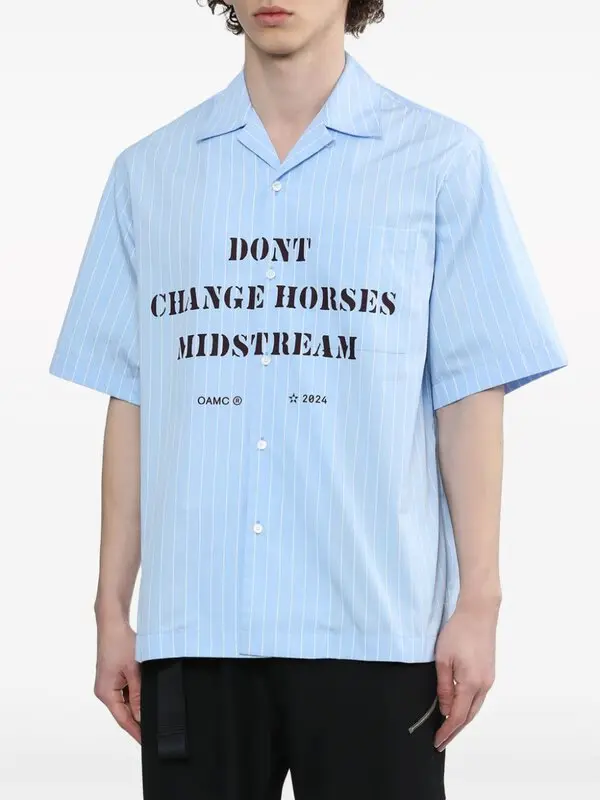 OAMC Striped Slogan-print Shirt