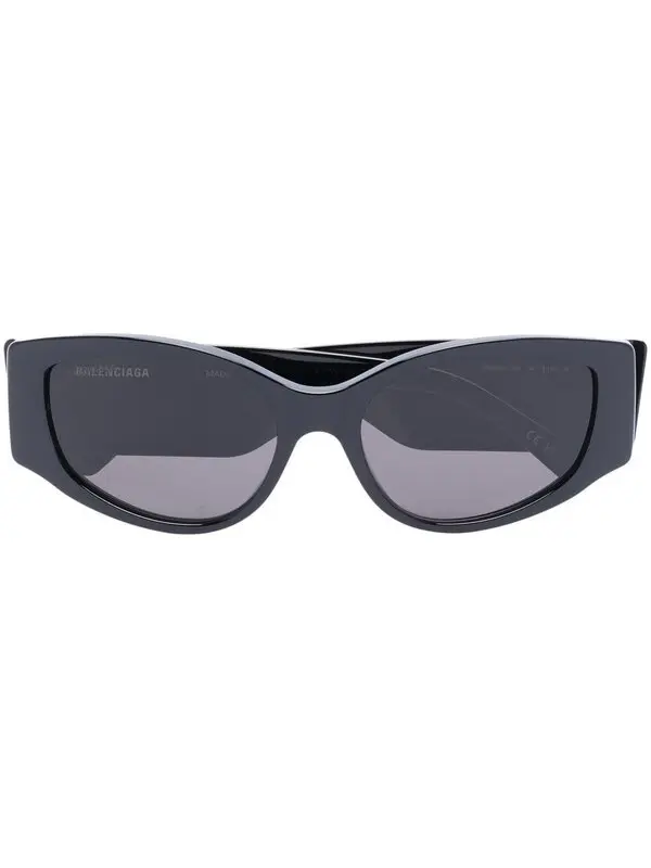 Balenciaga Logo-print Cat-eye Sunglasses - Black