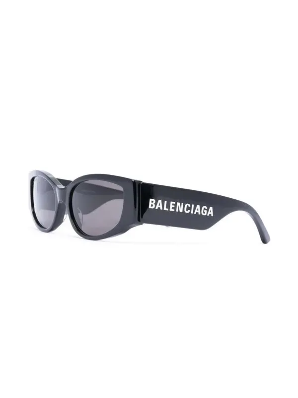 Balenciaga Logo-print Cat-eye Sunglasses - Black