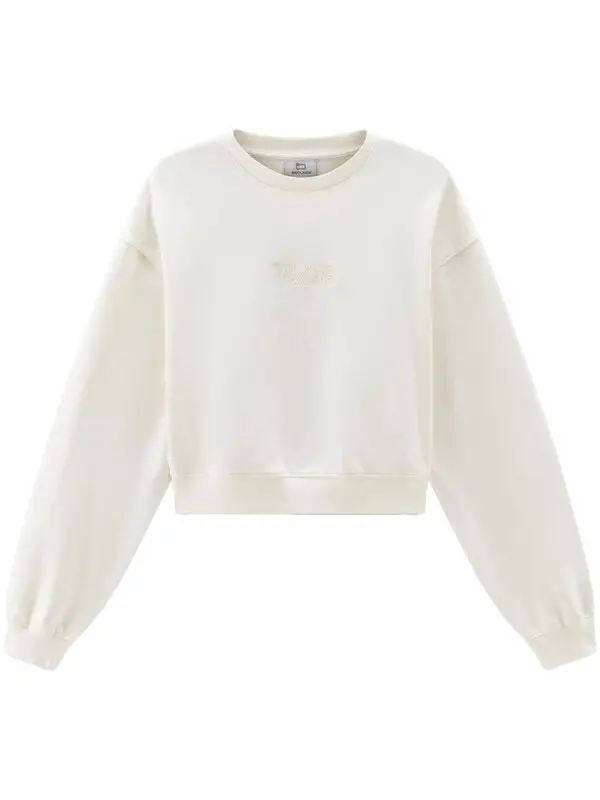 Woolrich Logo-embroidered Cotton Sweatshirt - White