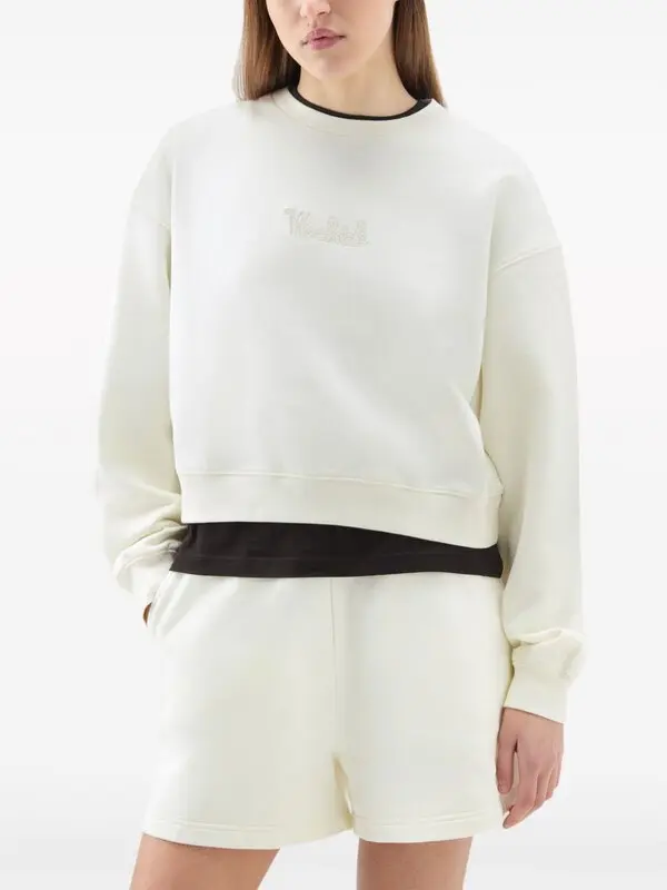 Woolrich Logo-embroidered Cotton Sweatshirt - White
