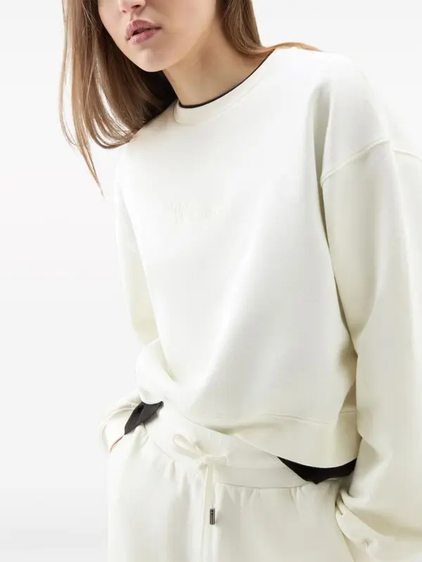 Woolrich Logo-embroidered Cotton Sweatshirt - White