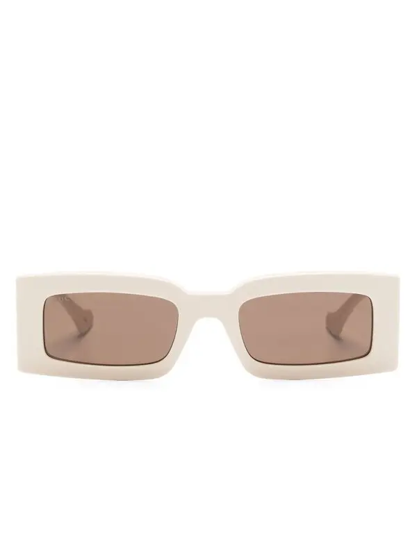Gucci Gg Rectangle Sunglasses - Neutrals